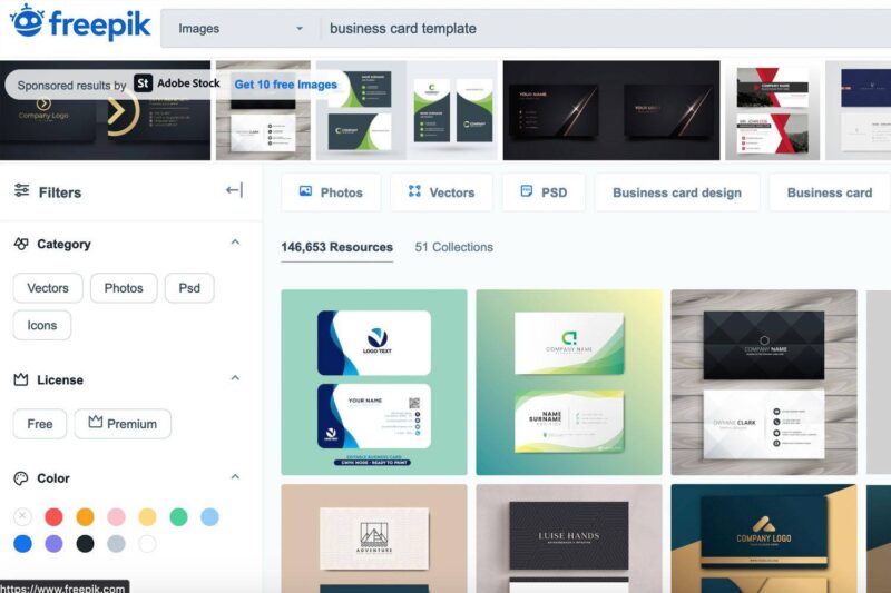 Free Name Card Templates | Namecards.com.sg