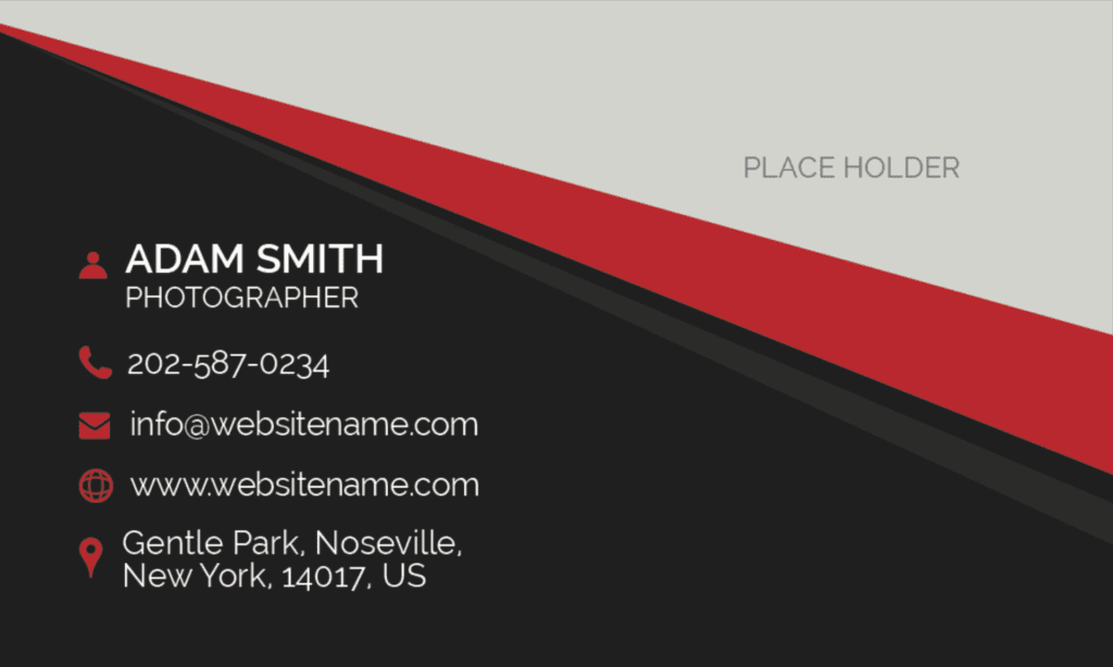 Free Freelance Photographer Name Card Design And Print $34.90